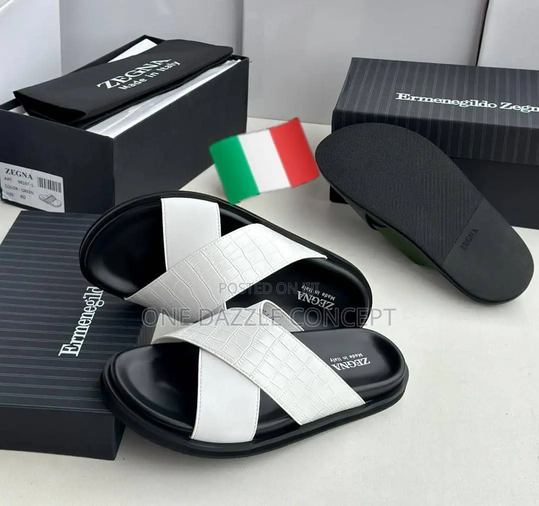Zegna Men Cross Strap Slippers in Lagos Island (Eko) - Shoes, One ...