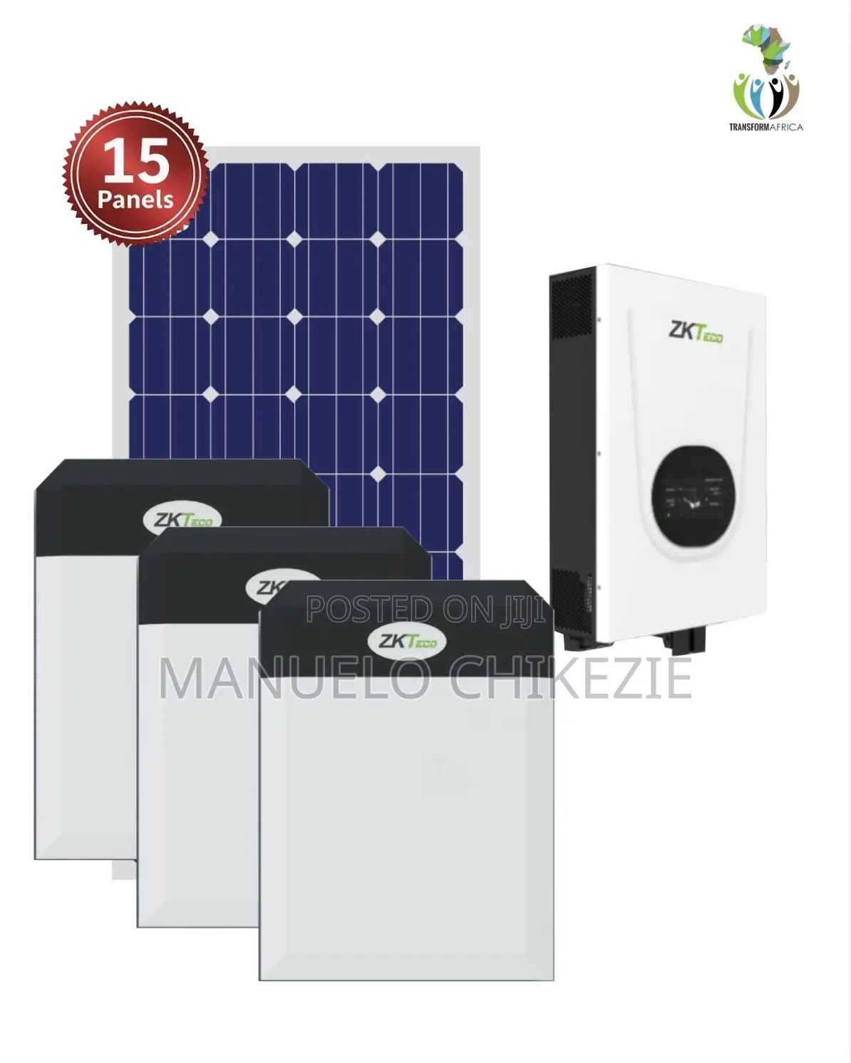 Zkteco Solar Power 6.25kva/5kw Inverter + 15kwh Lithium-Ion Battery in ...
