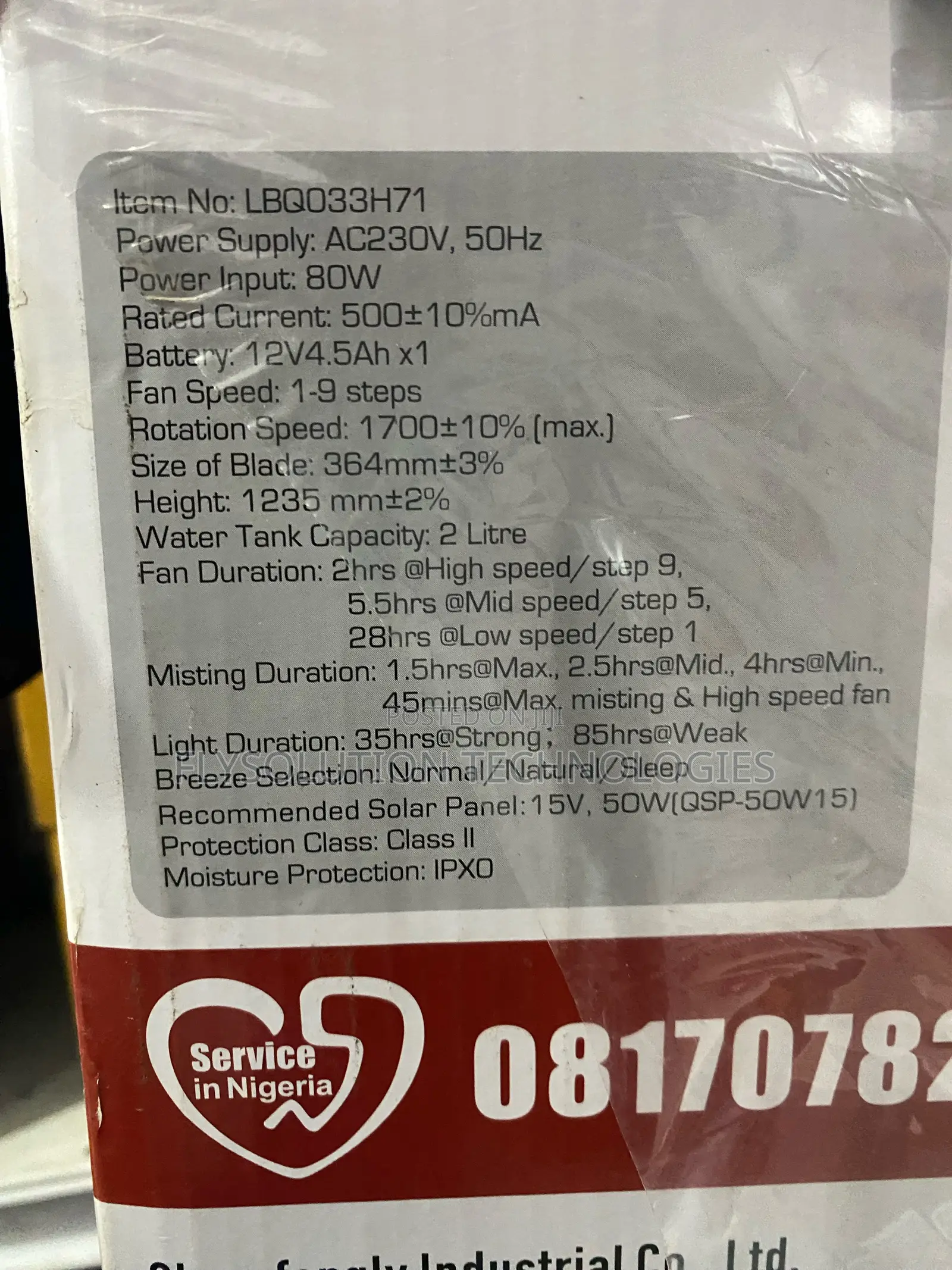 18 Inches Ac/Dc Qasa Rechargeable Mist Standing Fan in Ikeja - Home ...