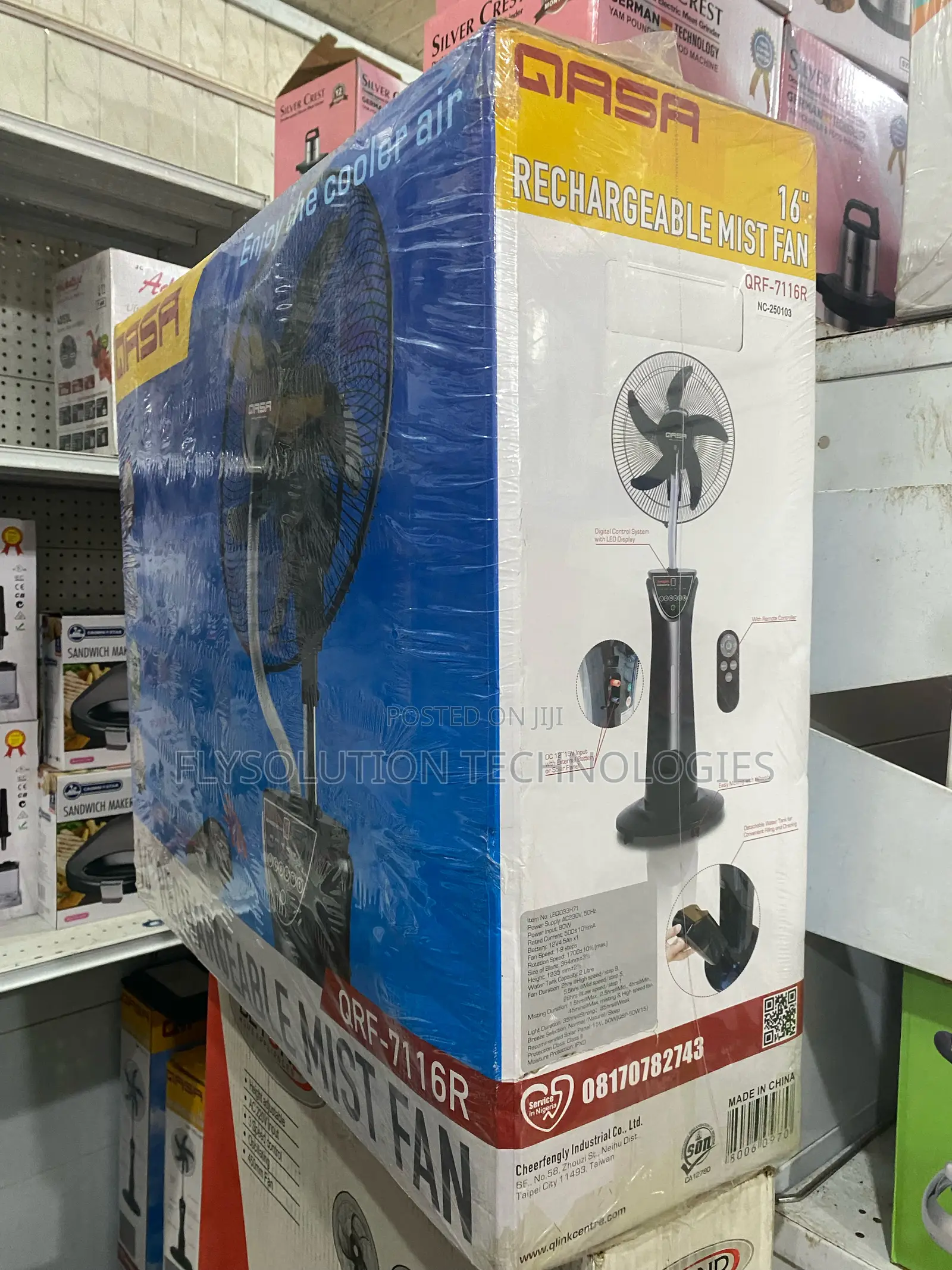 18 Inches Ac/Dc Qasa Rechargeable Mist Standing Fan in Ikeja - Home ...