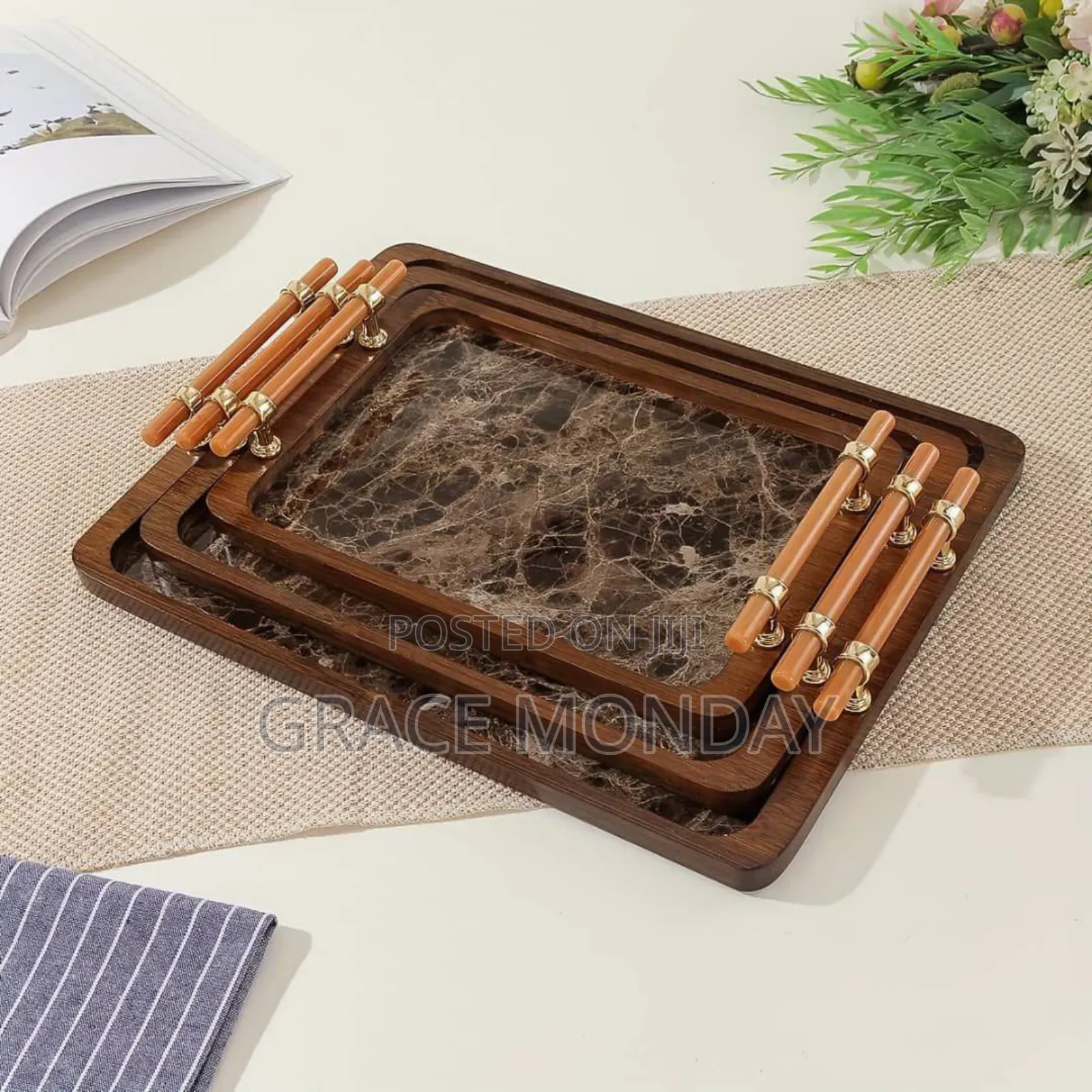 3 in 1 Marvel Texture Bamboo Wooden Tray in Lagos Island (Eko) - Home ...