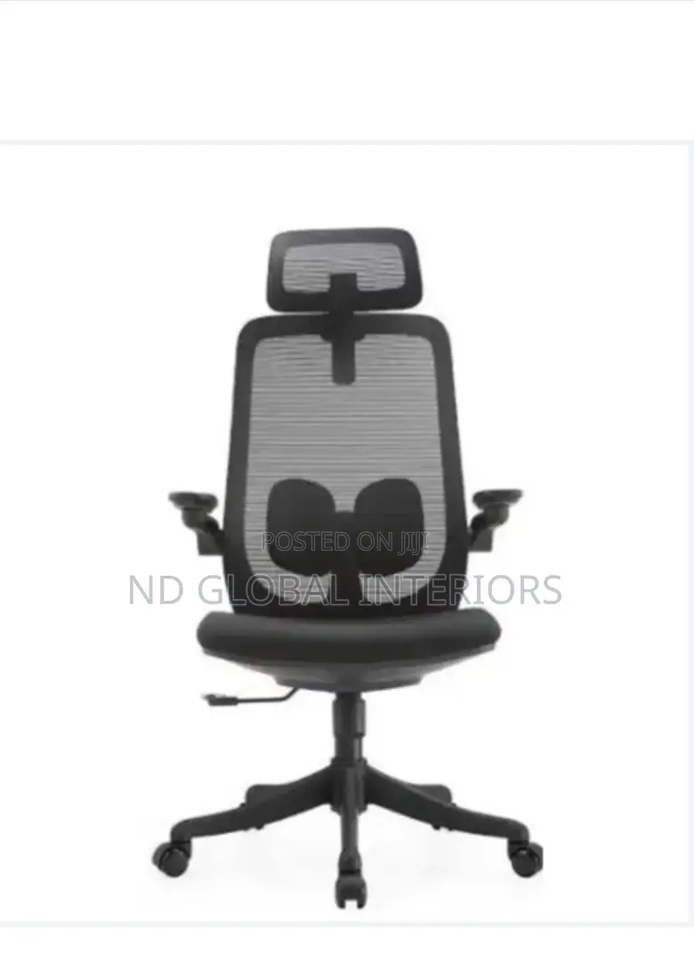 High Back Ergonomic Swivel Chair With Head Rest- Black in Apapa ...