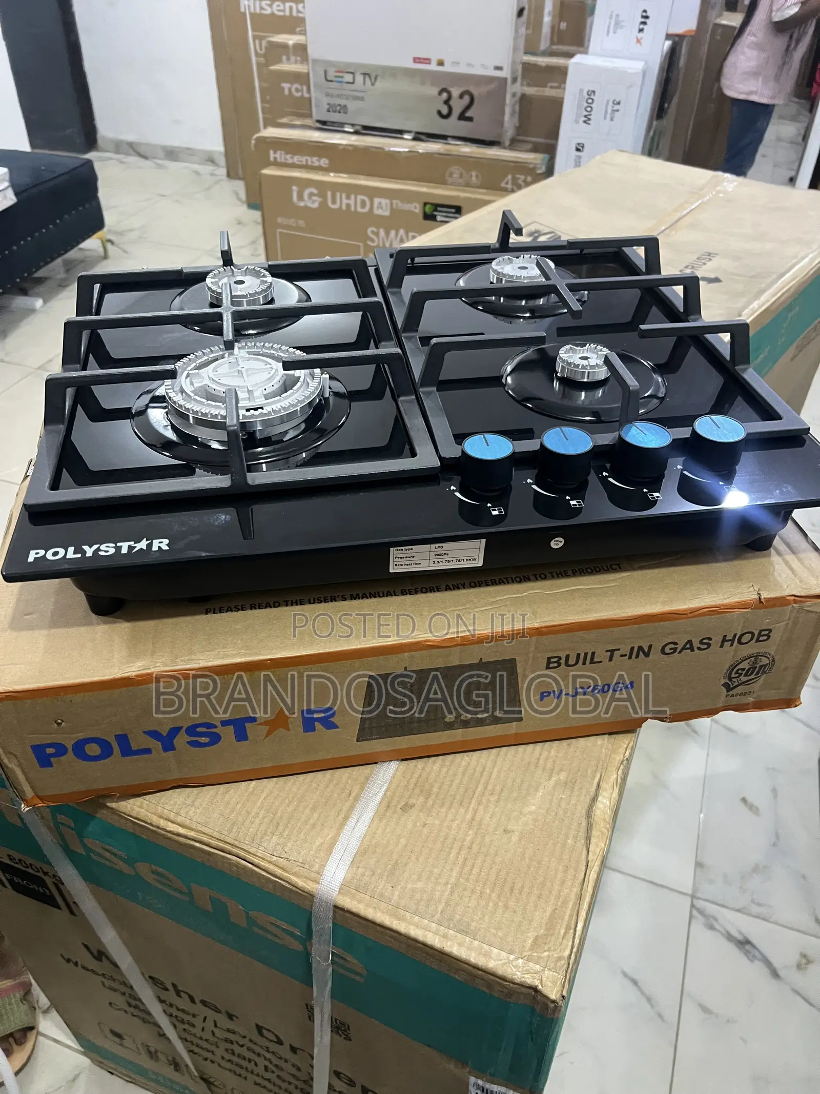 Polystar 4 Burner Built-in Gas Hob Pv-Gt60g4 Everyday Performance for ...