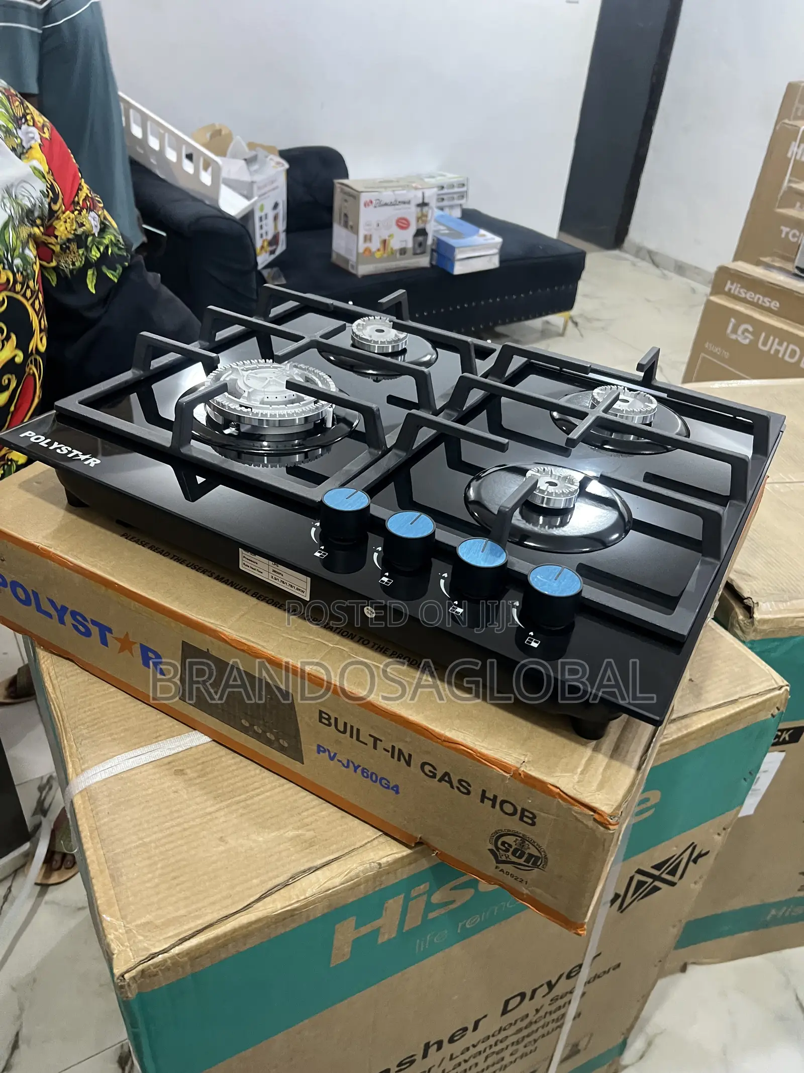 Polystar 4 Burner Built in Gas Hob Pv-Gt60g4 Reliable Flame Control in ...
