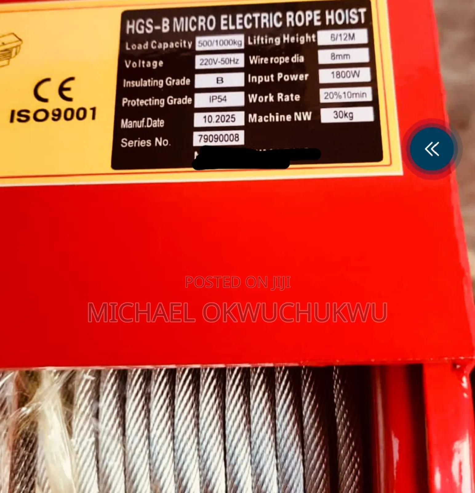 Electric Rope Hoists in Ojo - Building & Trade Services, Michael ...