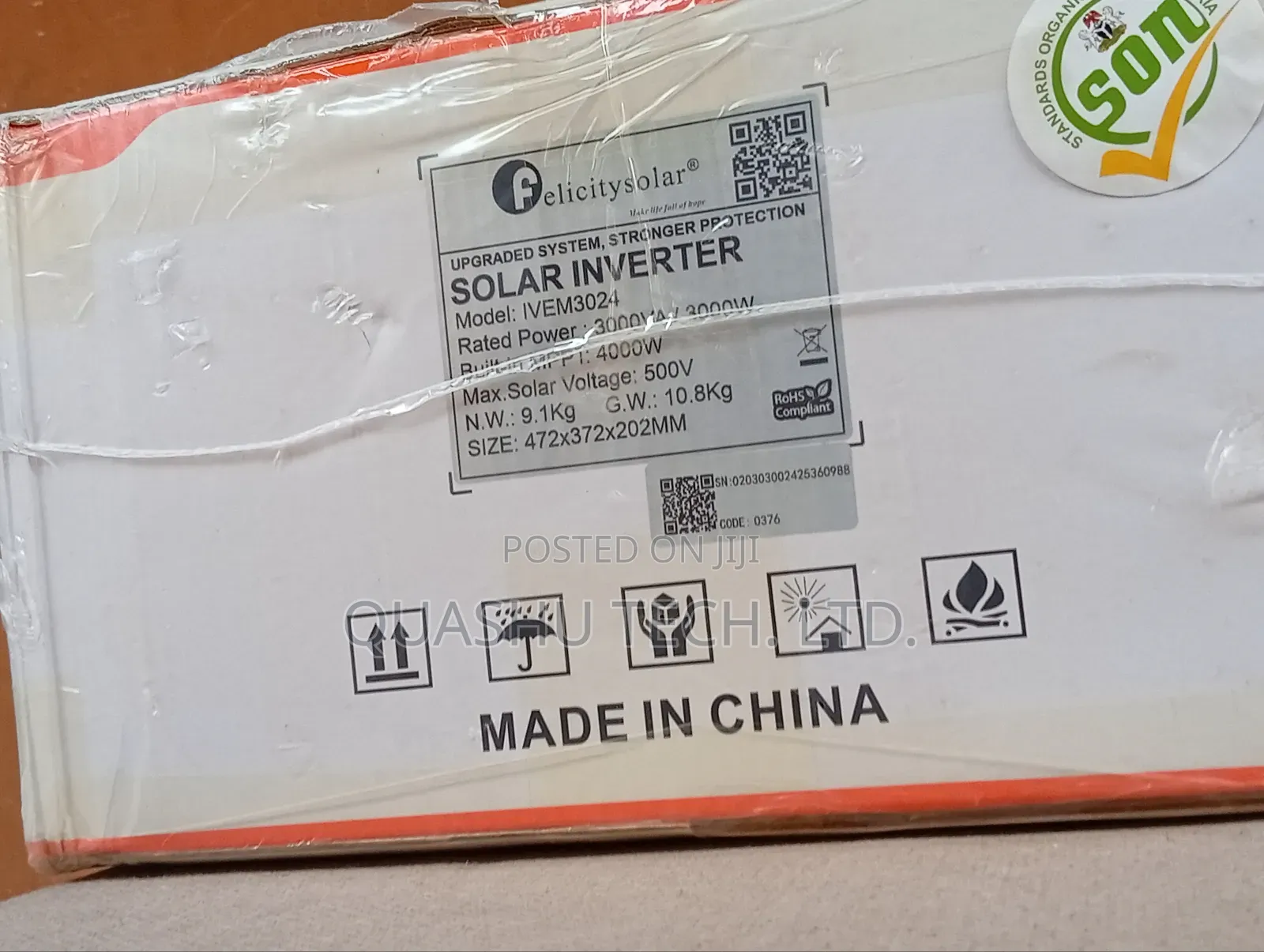 Felicitysolar 3kva 24v Pure Sine Wave Hybrid Inverter. in Apo District ...