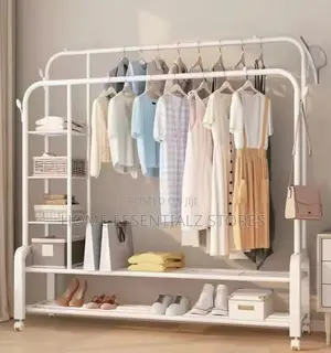 Double Pole 68kg Hanger With Shoes Rack - Heavy Duty Clothes Rack in ...