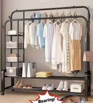 Double Pole 68kg Hanger With Shoes Rack - Heavy Duty Clothes Rack in ...