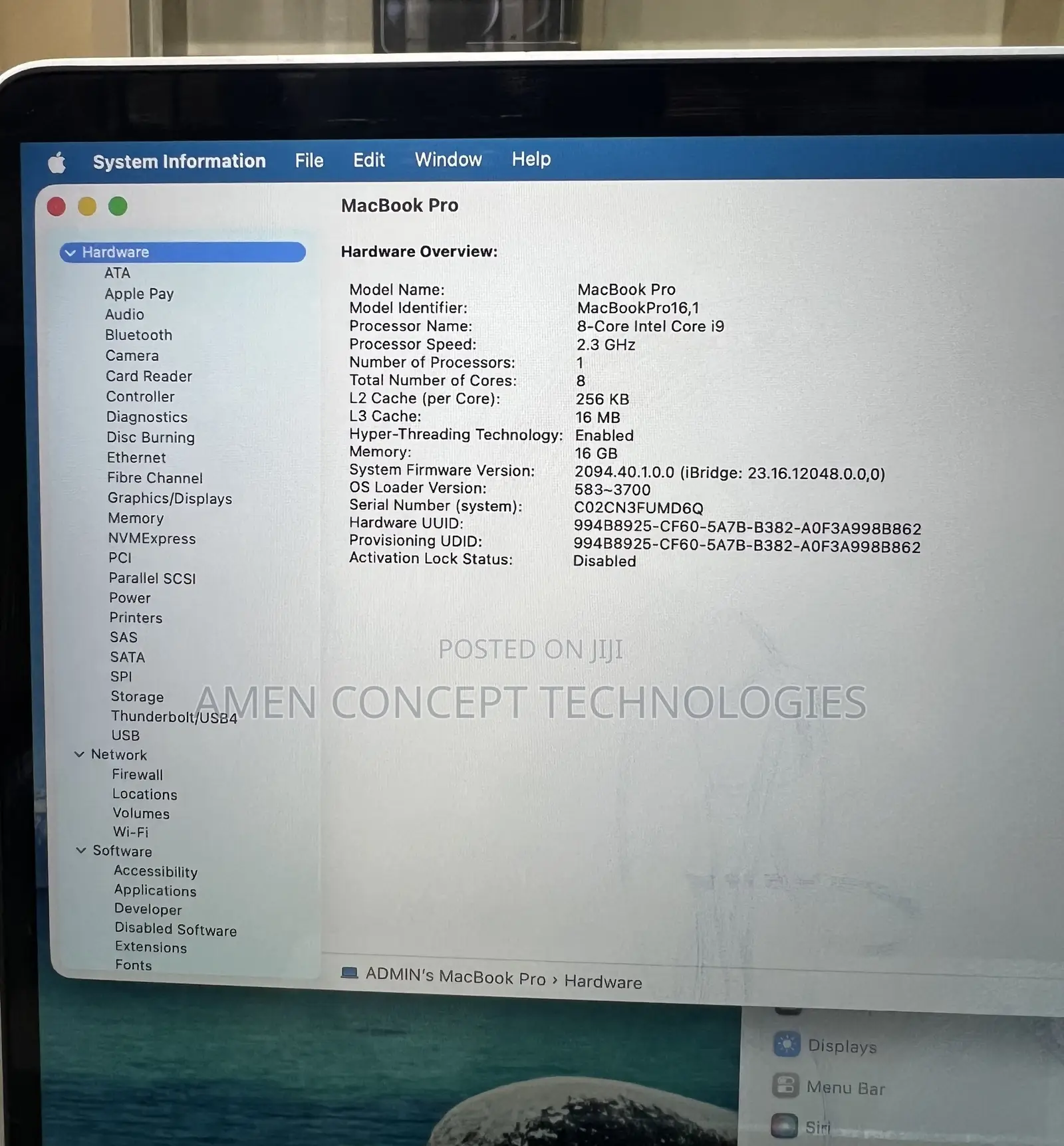 Laptop Apple MacBook Pro 2019 16GB Intel Core I9 SSD 1T in Kubwa ...