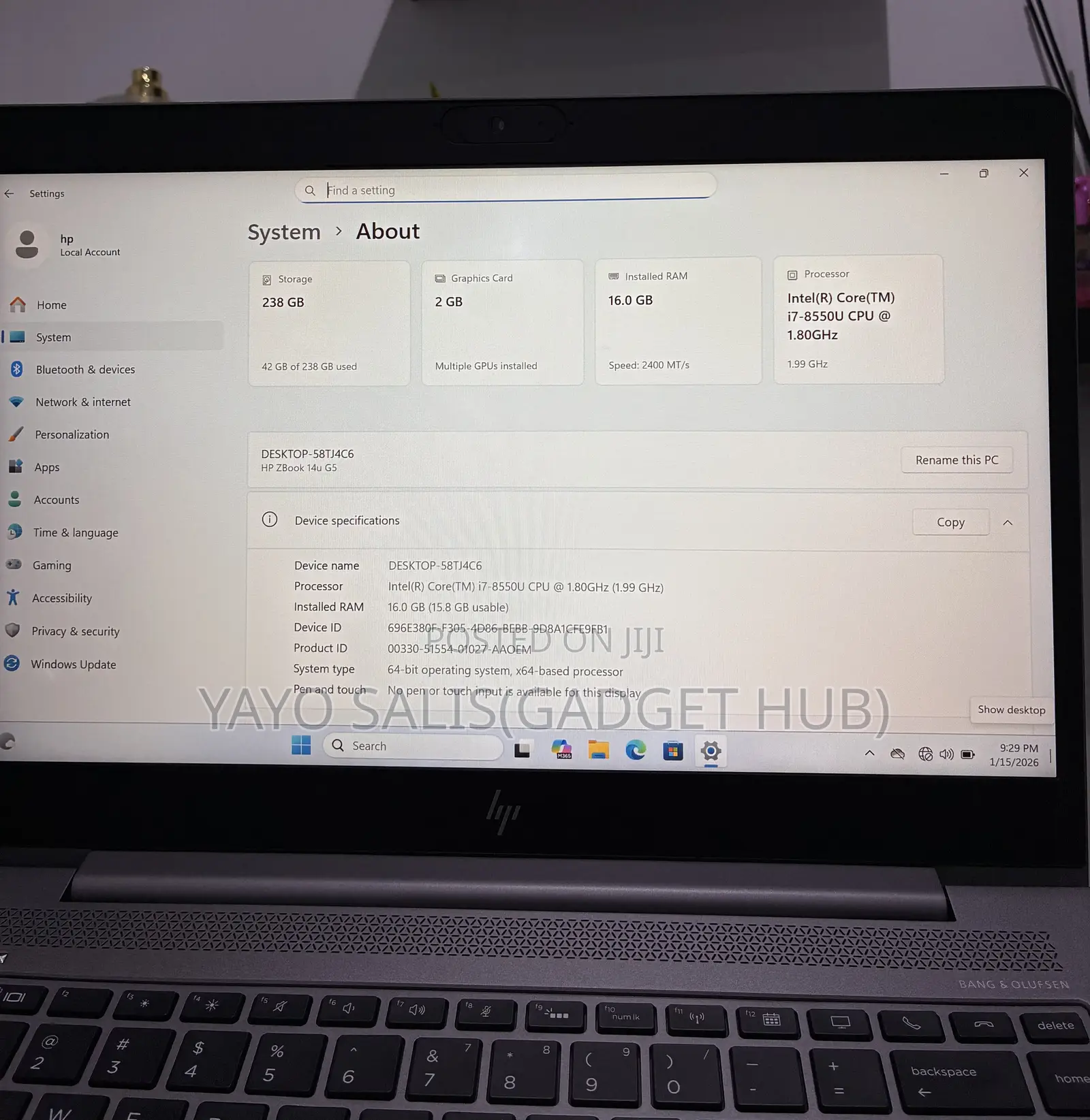 Laptop HP ZBook 14u G5 16GB Intel Core I7 SSD 256GB in Wuse 2 - Laptops ...