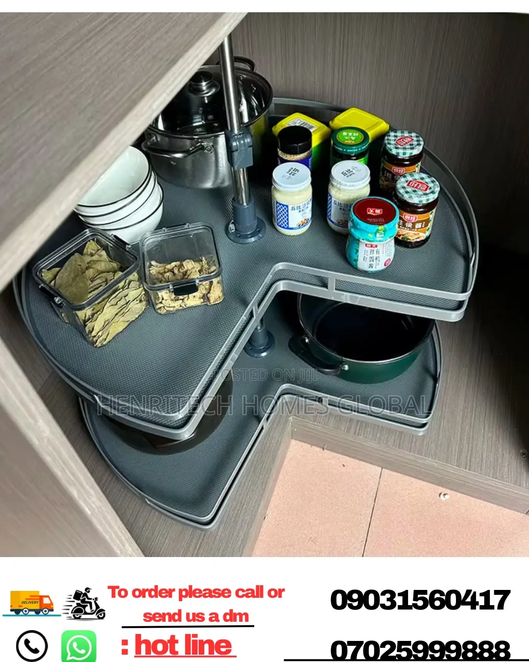 270 Degree Built In Rotatable Storage Magic Corner (Premium Quality) in ...