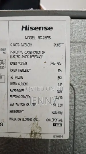 Hisense Side-by-Side Refrigerator – 562 Litres in Lekki - Kitchen ...