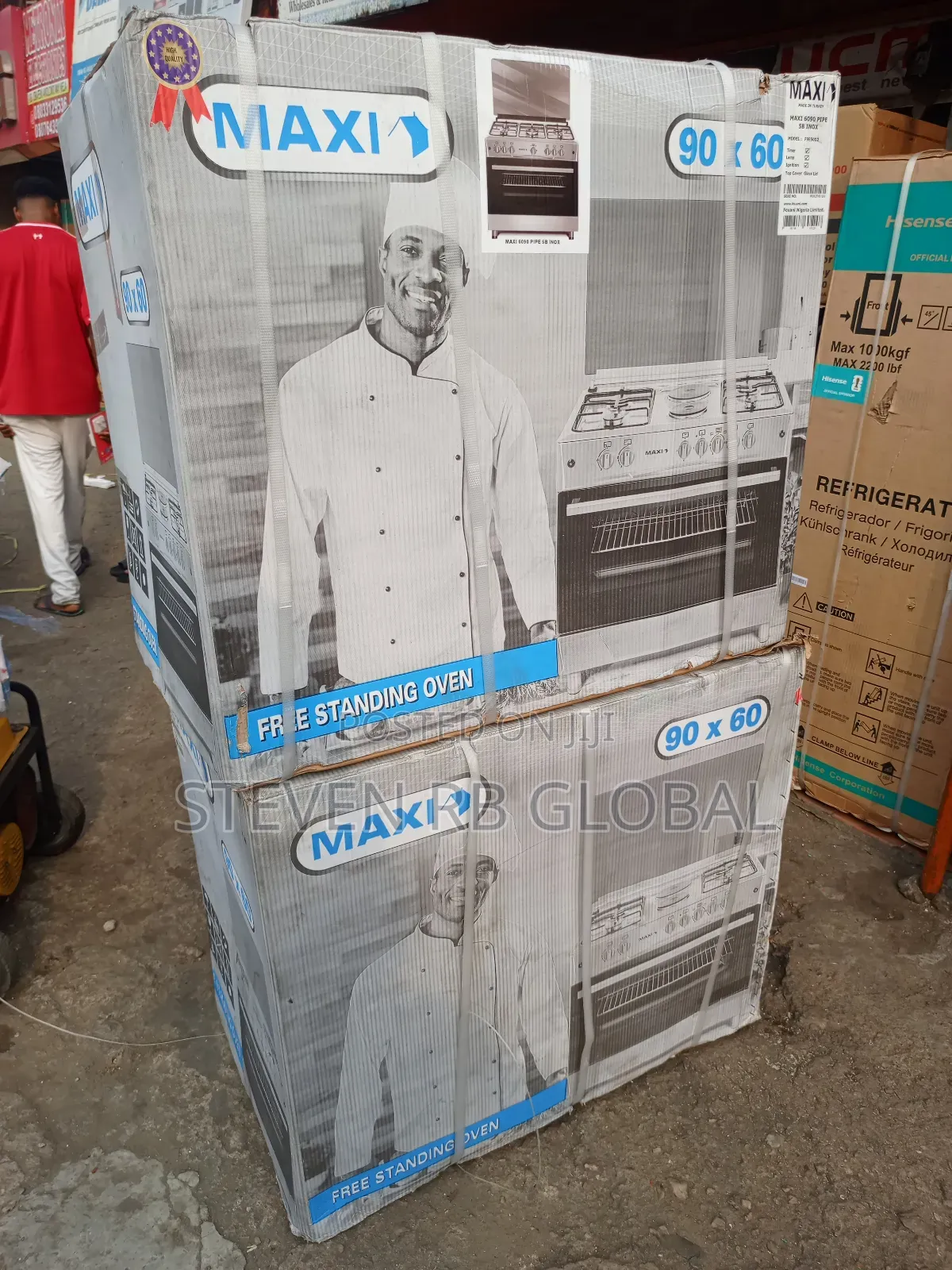 Maxi Gas Cooker 60×90 Cm (5 Burners) Inox for sale - STEVEN RB GLOBAL ...