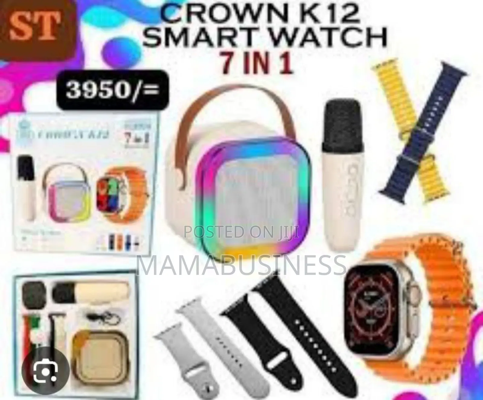 Crown 7 in 1 Smart Watch, Microphone and Bluetooth Speaker for sale ...