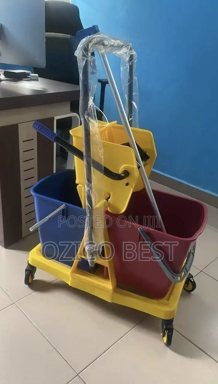 Double Bucket Mop Wringer Trolley for sale - OZICO BEST Price: ₦ ...