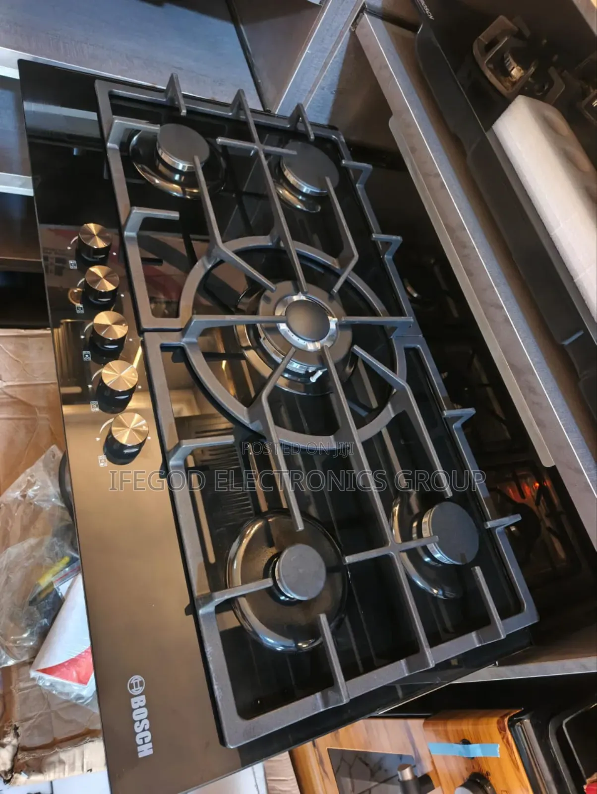 Original Bosch 90cm Built-in Glass Top 5 Burners Gas Cooker Hob Copper ...