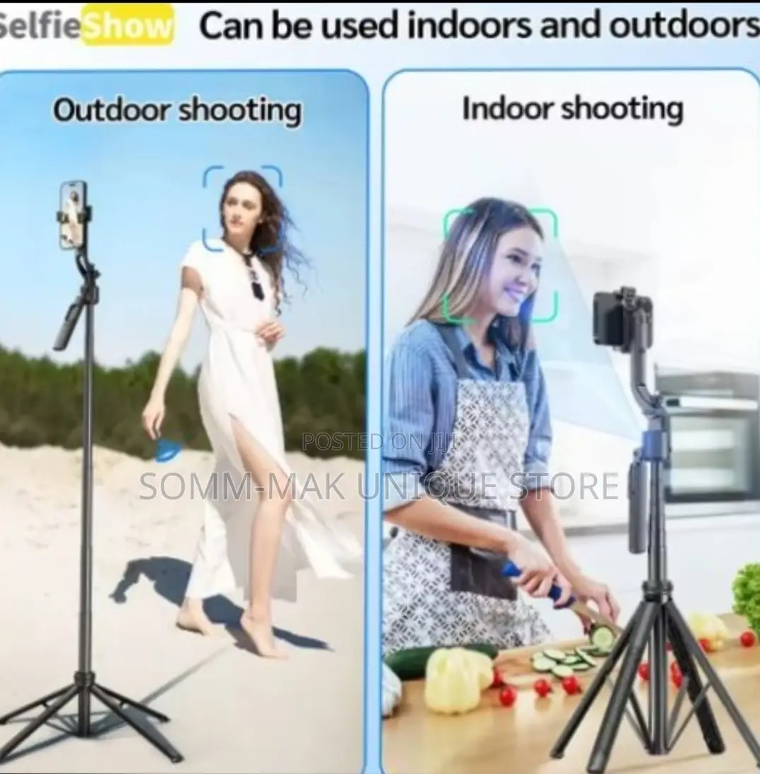C17 Ai Face Tracking Selfie Stick Quadrapod With Rotating Handle in ...