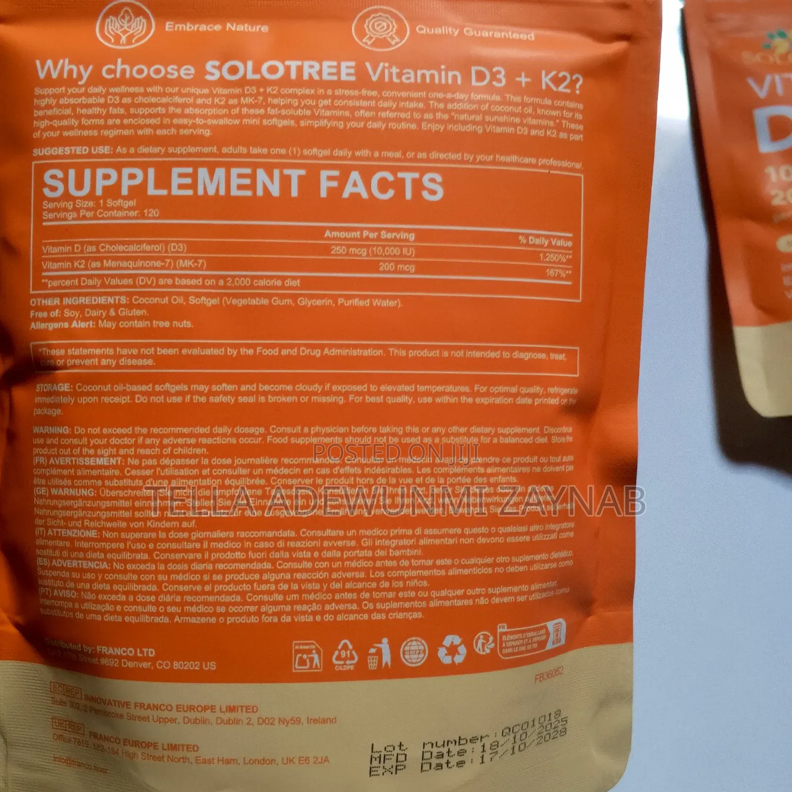 Vitamin D3 120 Softgel in Ibadan - Vitamins & Supplements, Tella ...