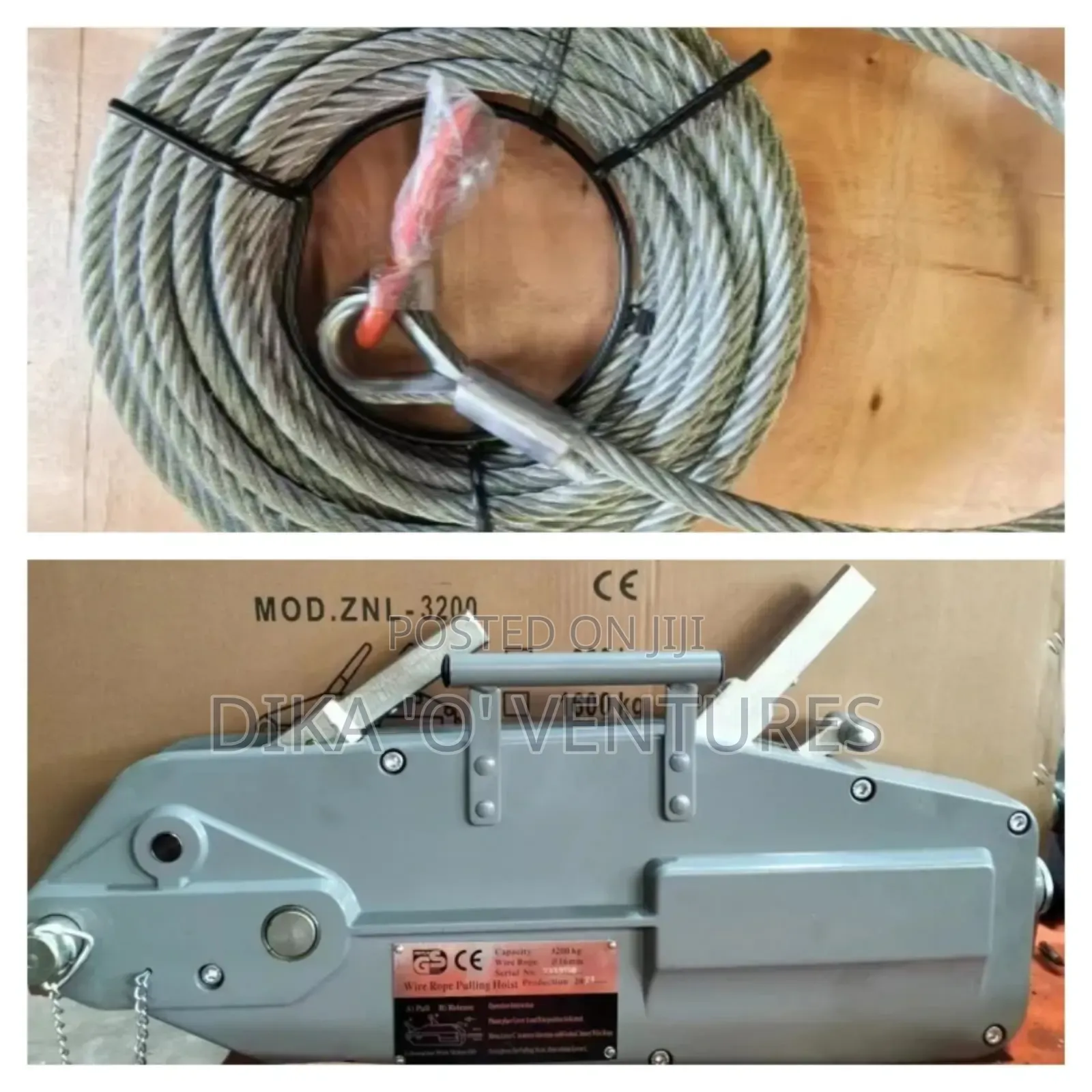 1.6ton Wire Rope Manual Operated Pulling Winch W/20m Cable in Amuwo ...