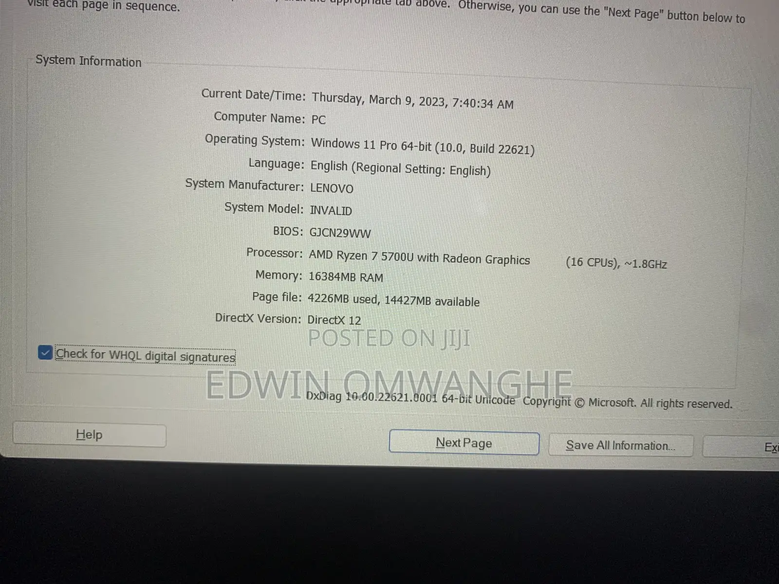 Laptop Lenovo ThinkPad Yoga 16GB AMD Ryzen 7 SSD 256GB in Edo State ...