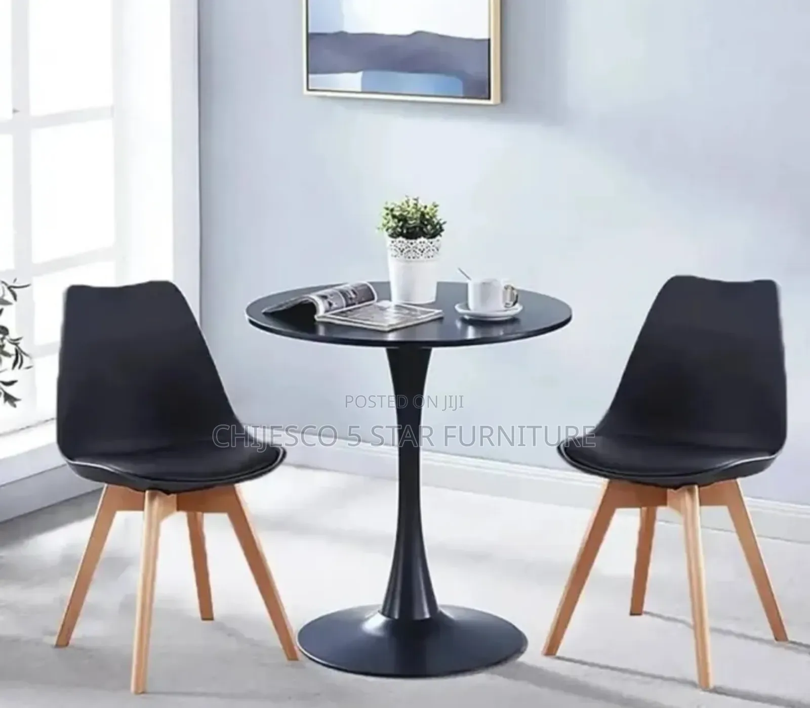 Round Wooden Restaurant Table With 2 Chairs in Lekki - Furniture ...