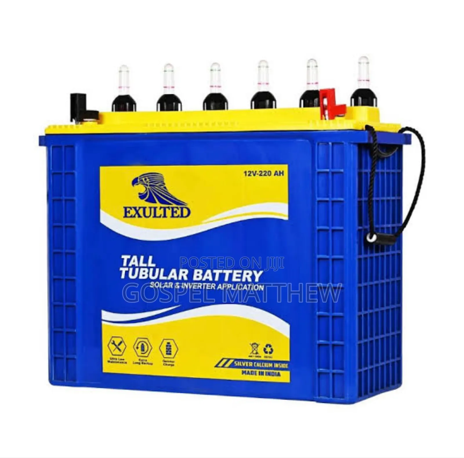 Brand New Exulted 220ah / 12v Tall Tubular Battery -18 Months Warranty ...