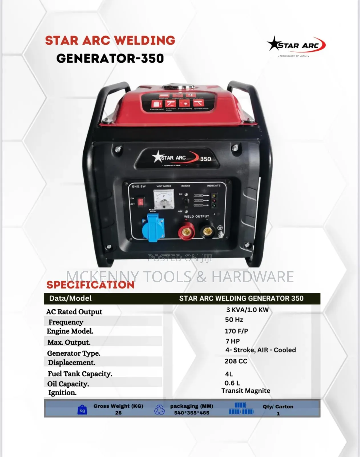 Star Arc Welding Generator 350a for sale - Mckenny Tools & Hardware 🌎 ...