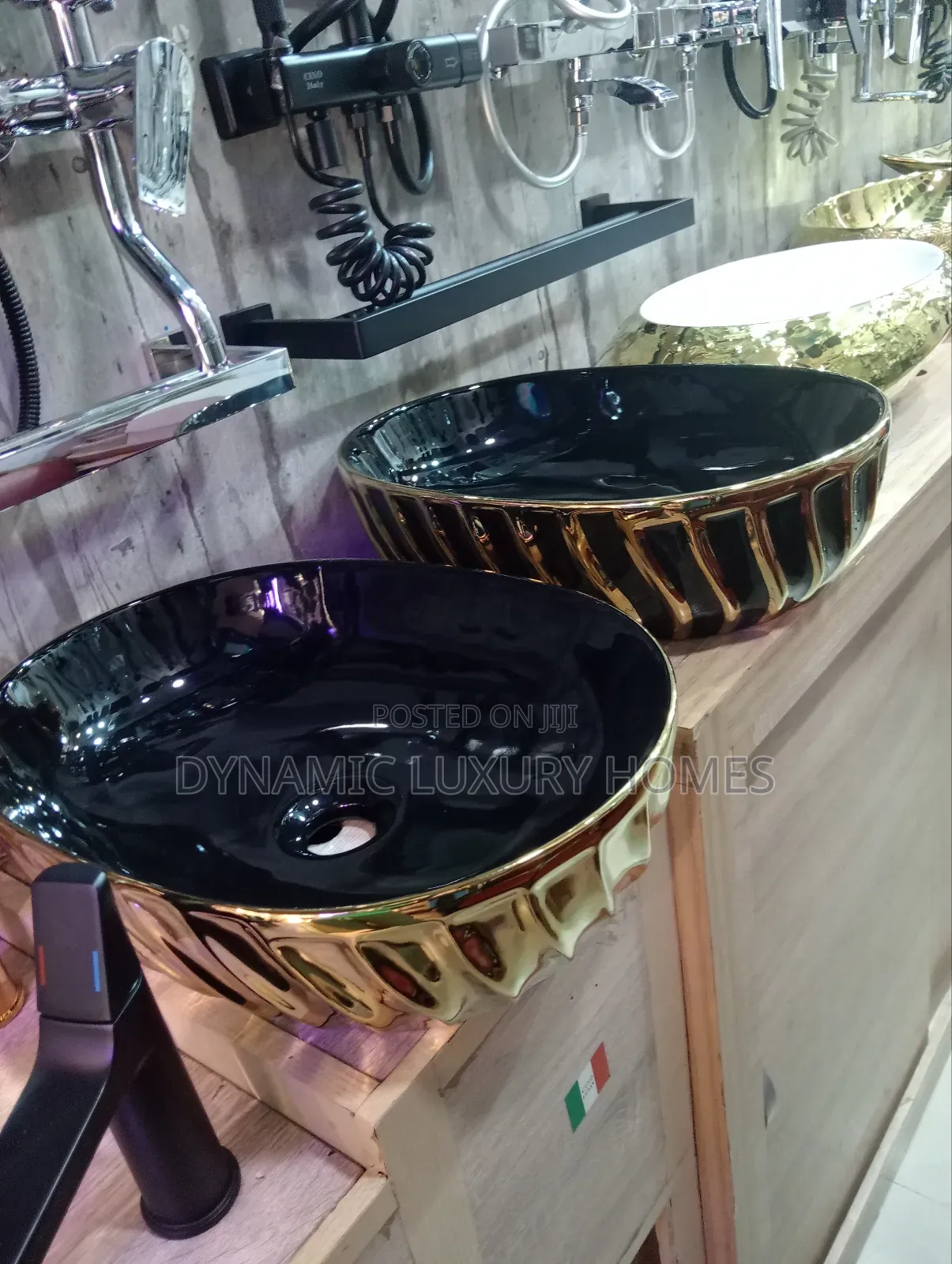Luxury Gold and Black Design Wash Hand Basin for sale - DYNAMIC LUXURY ...