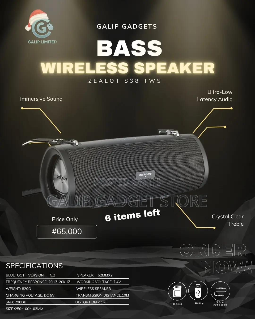 Bass Wireless Speaker -S38 in Ajah - Audio & Music Equipment, Galip ...