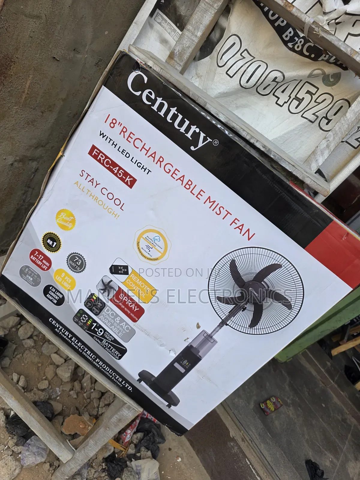Century 18inch Rechargeable Standing Mist Fan in Surulere - Home ...