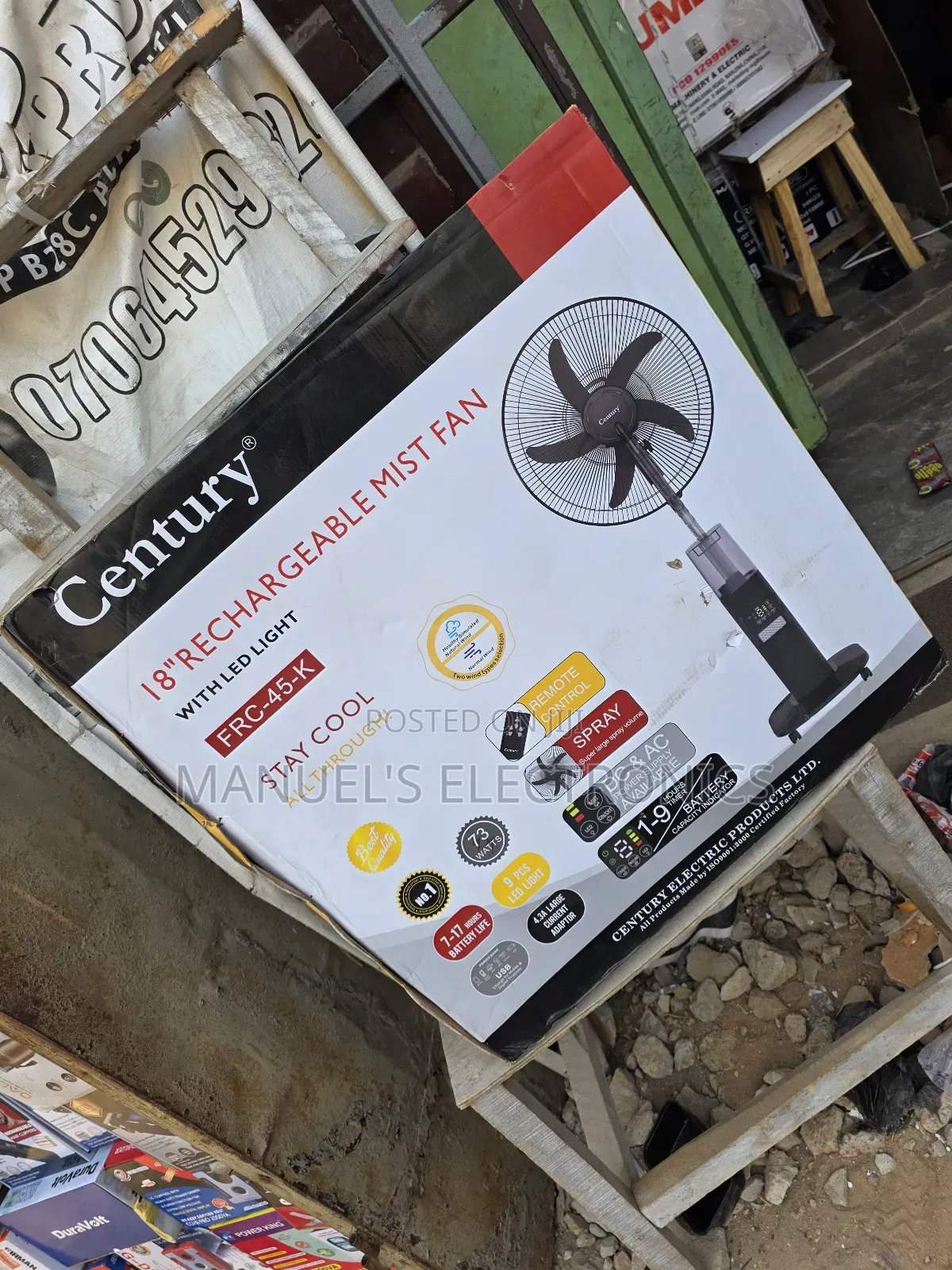 18inch Century Rechargeable Standing Mist Fan in Lekki - Home ...