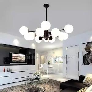Modern Transparent Glossy Glass Living Room Pendant Light, Dining in ...