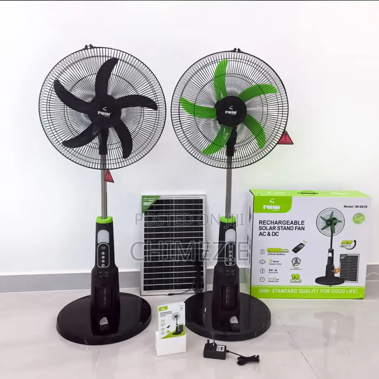 Iwin Energy 18-Inch Rechargeable Fan With Mosquito Repellent Light for ...