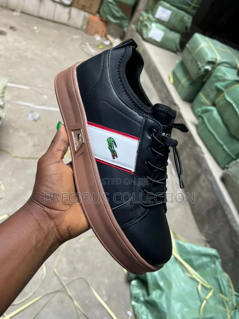 Lacoste Brown Sole Lace Up Shoe in Ojo - Shoes, Precious Collection ...