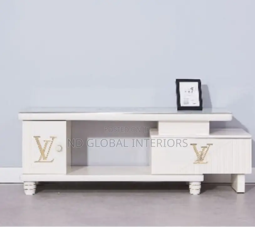 Luxury White Tv Stand With Gold Lv Design in Lagos Island (Eko ...