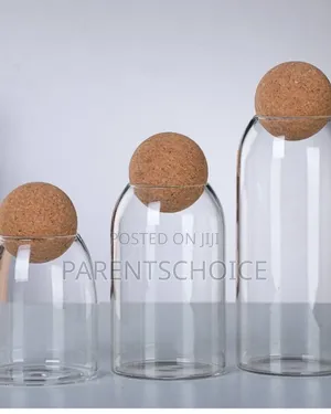 3 Pcs Clear Glass Jars With Airtight Seal Ball Cork Food Storage in ...