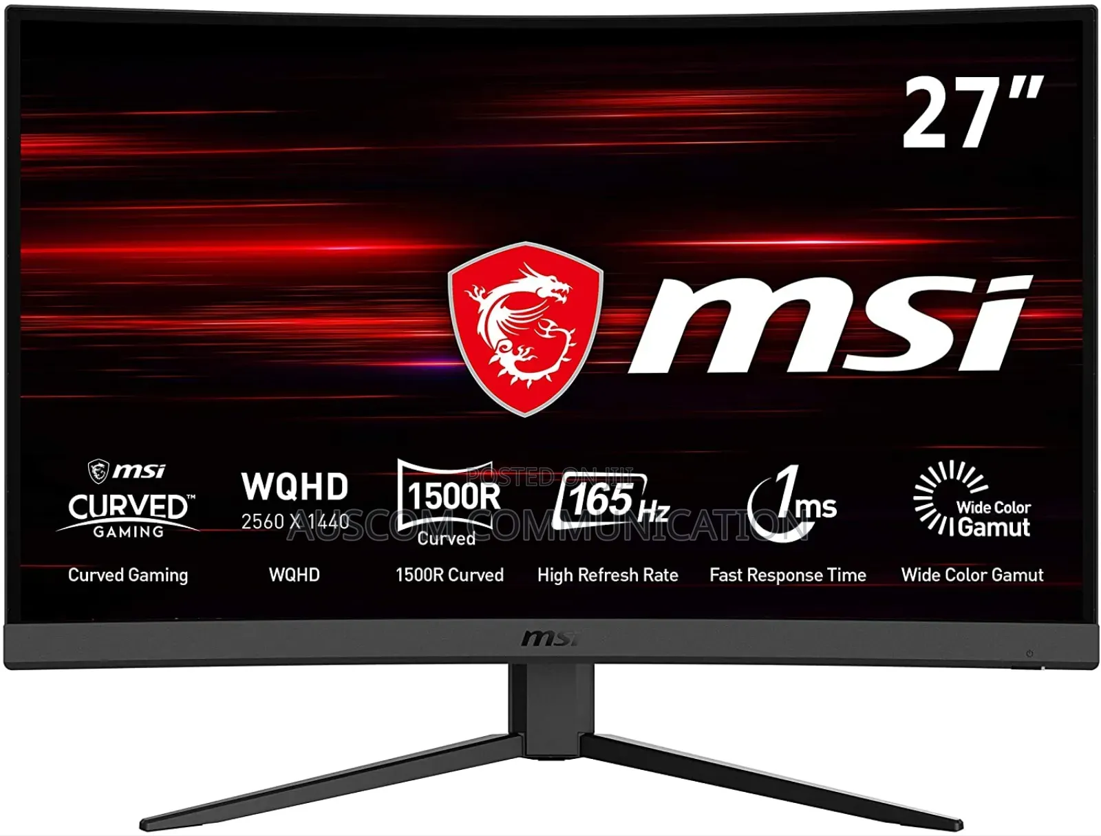 Msi 27 Inches 2560*1440 Qhd Gaming Monitor 165hz Rate 16:9 Ratio in ...