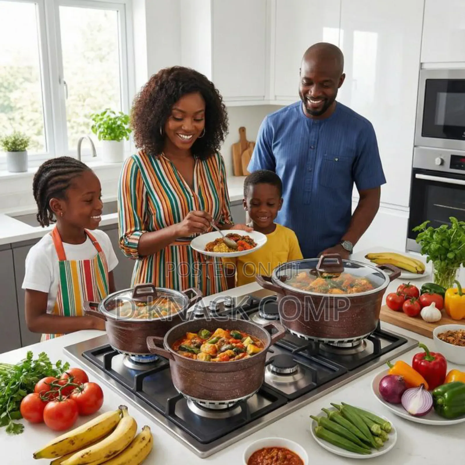 6 Piece Cast Aluminum Non Stick Cookware Set With Lids 20, 24, 28 Cm in ...