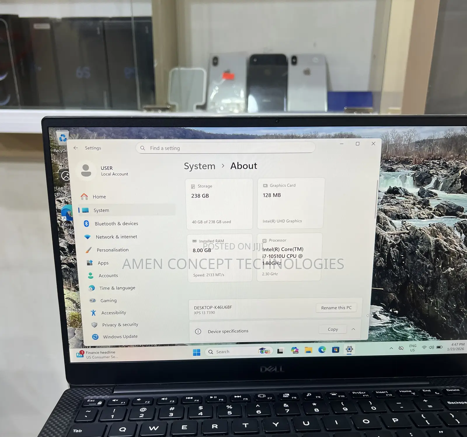 Laptop Dell XPS 13 7390 8GB Intel Core I7 SSD 256GB in Central Business ...