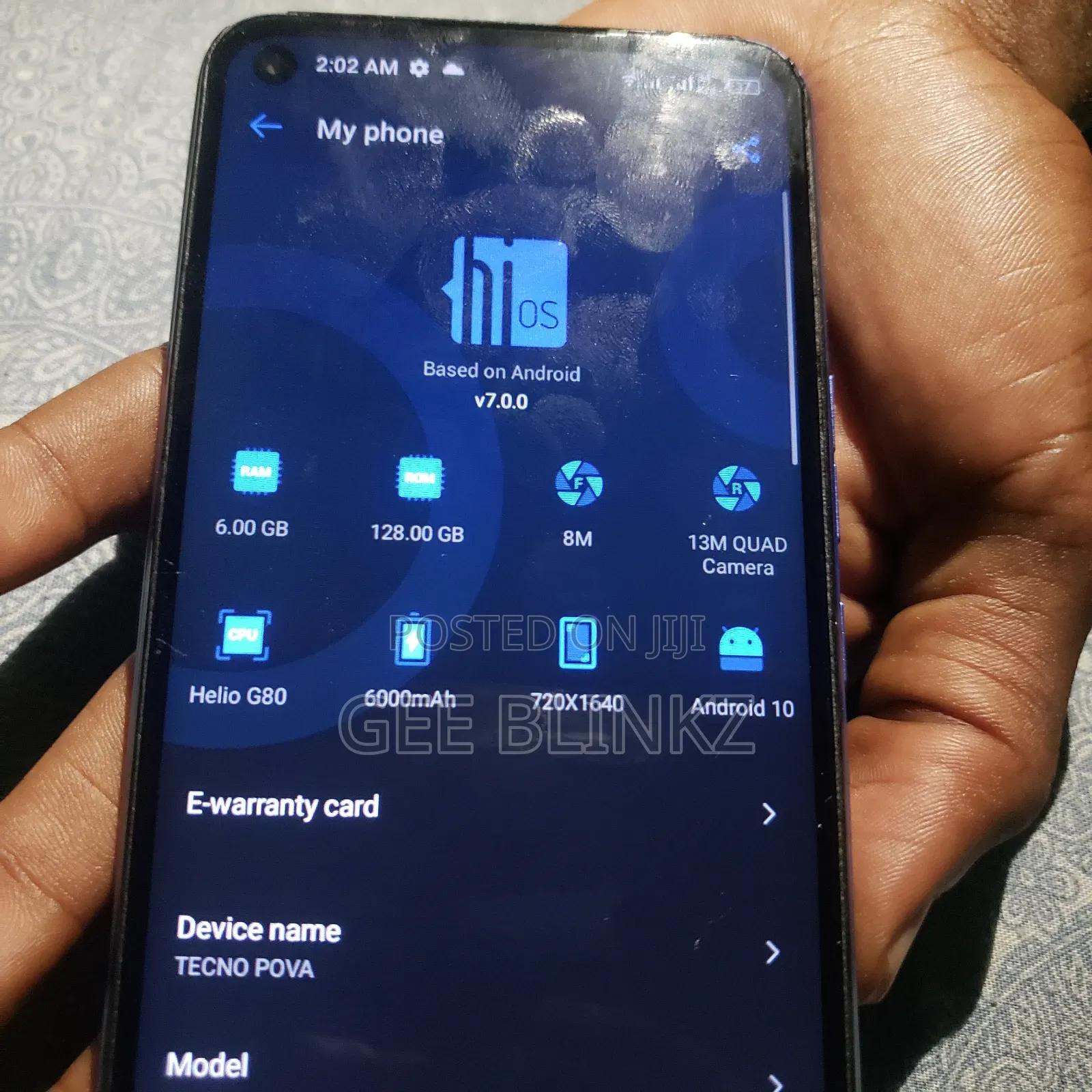 Tecno Pova 128 GB Blue in Ibeju - Mobile Phones, Gee Blinkz | Jiji.ng