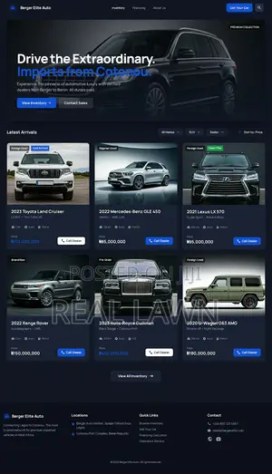 Professional Car Dealership Website for Auto Stands in Lekki - Computer ...