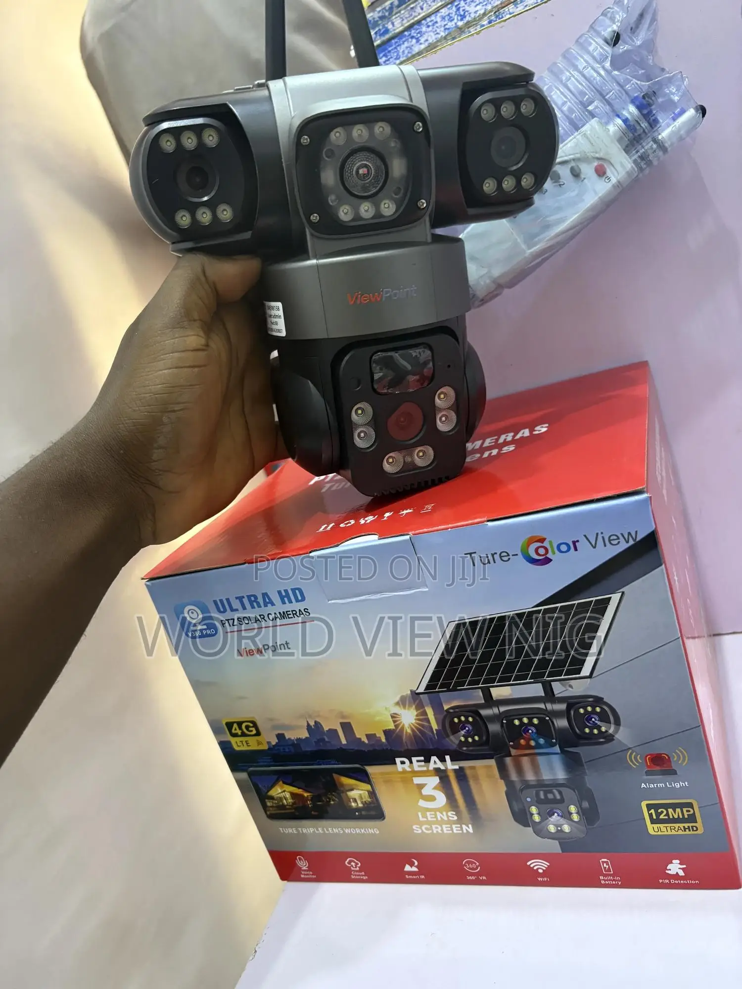 Solar Security CCTV Camera Triple Lens in Port-Harcourt - Security ...