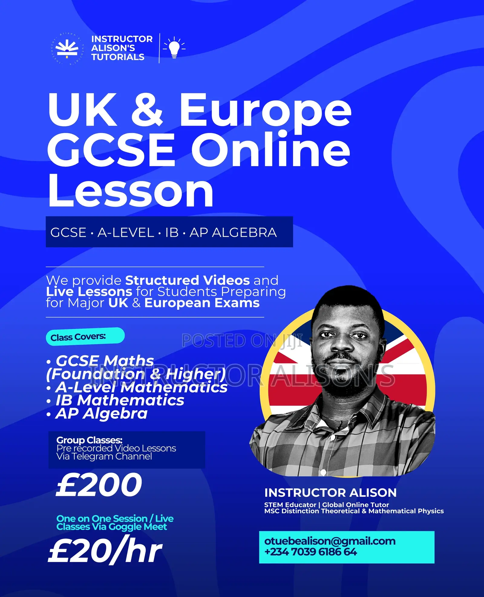 Online Math, Physics Chemistry Tutor for Gcse, Jamb, Sat, Waec for sale ...