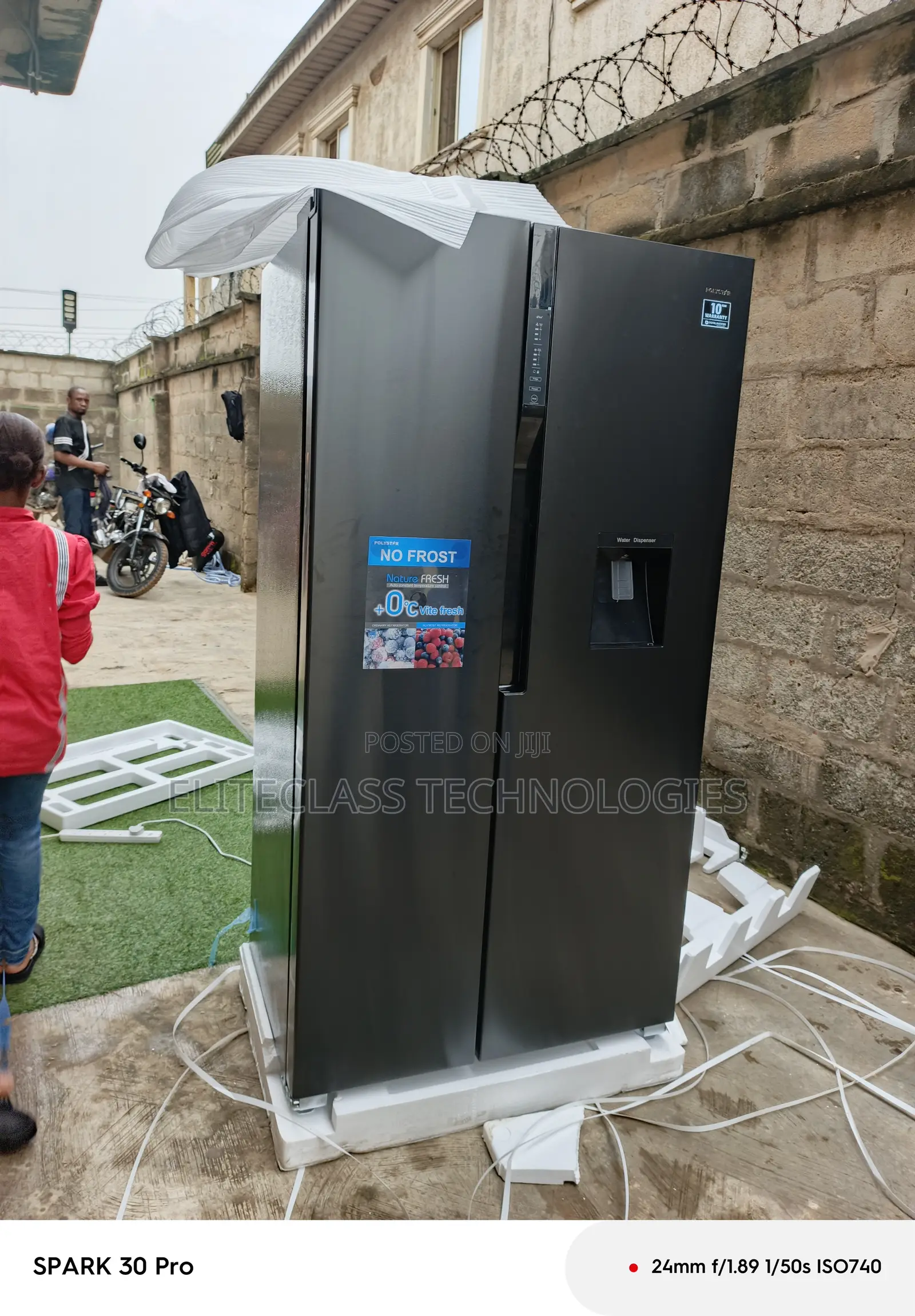 520l Polystar Side by Side Refrigerator Inverter With Water Dispenser ...