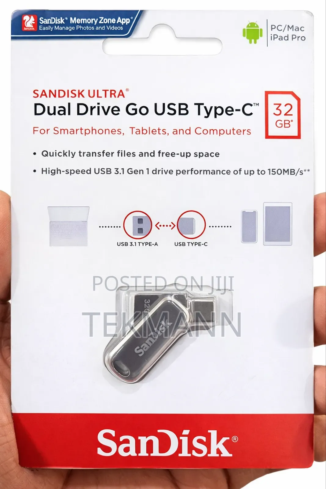 Sandisk Otg Ultra Dual Drive Go 32gb Usb Type-C Usb 3.1 Flash Drive in ...