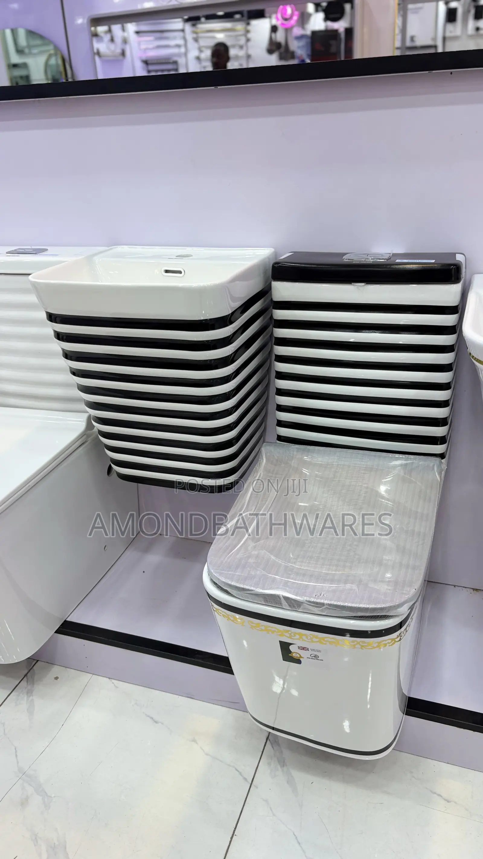 Black and White Stripe Wc for sale - Amondbathwares Enterprises Price ...