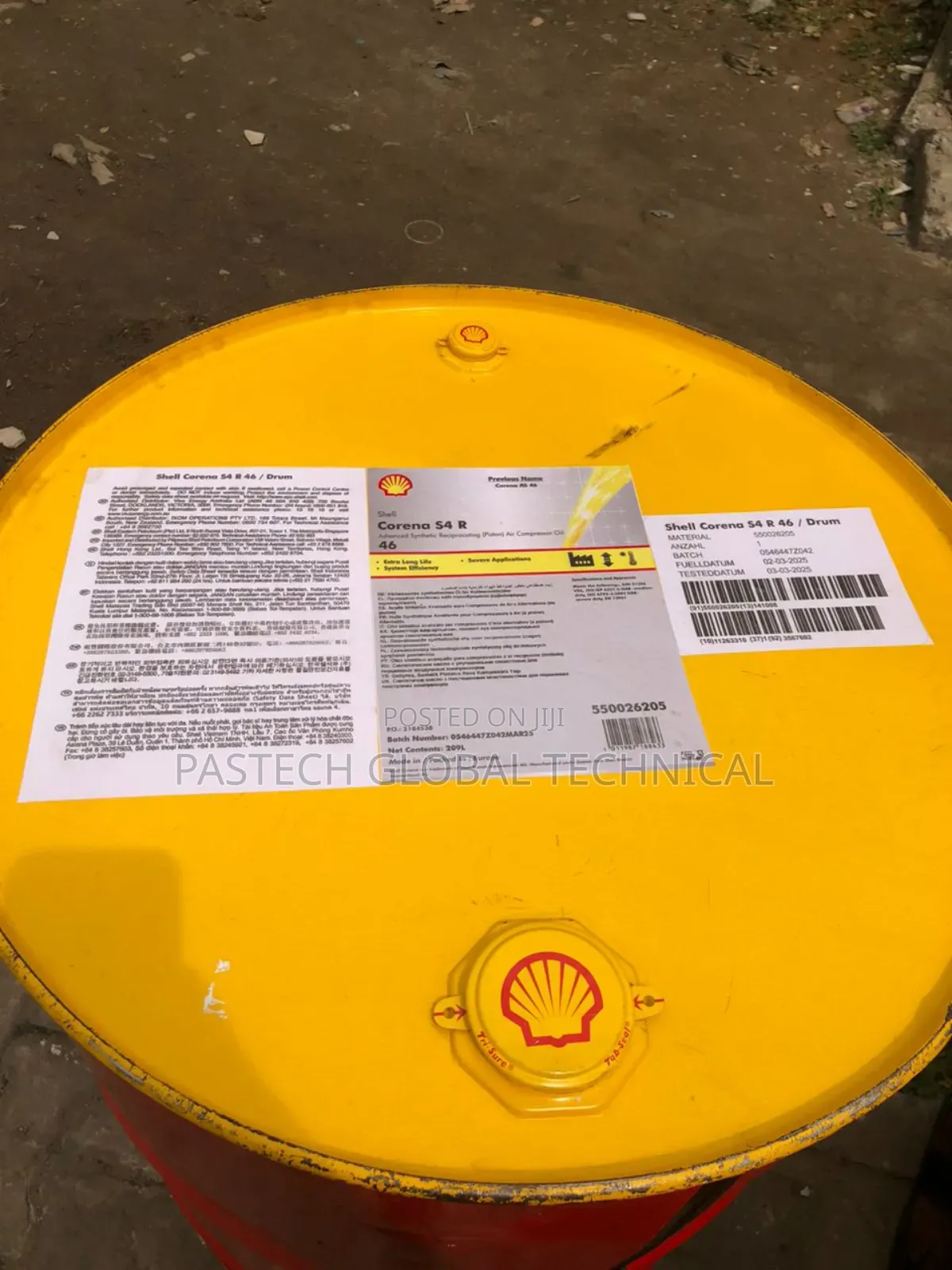 Shell Corena S4 R 46 Compressor Oil (209l/Drum) for sale - PASTECH ...