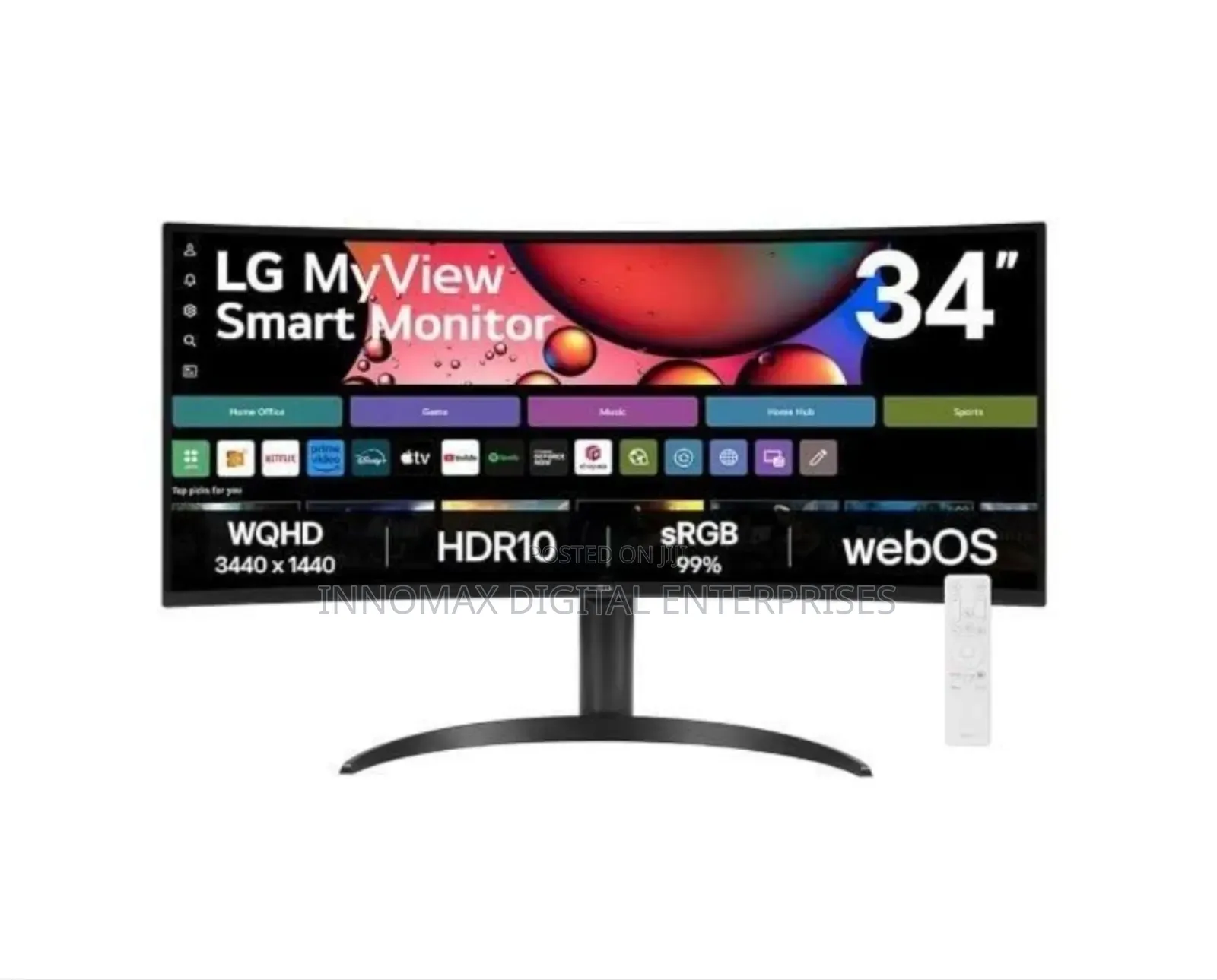 Lg 34" Curved Smart WQHD Monitor (3440x1440) 100hz,Myview Streaming in ...