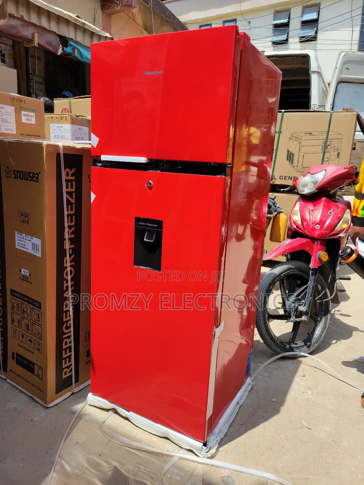 Hisense Ref 205 Drb 204i Double Door Refrigerator - Red With Water Dis ...