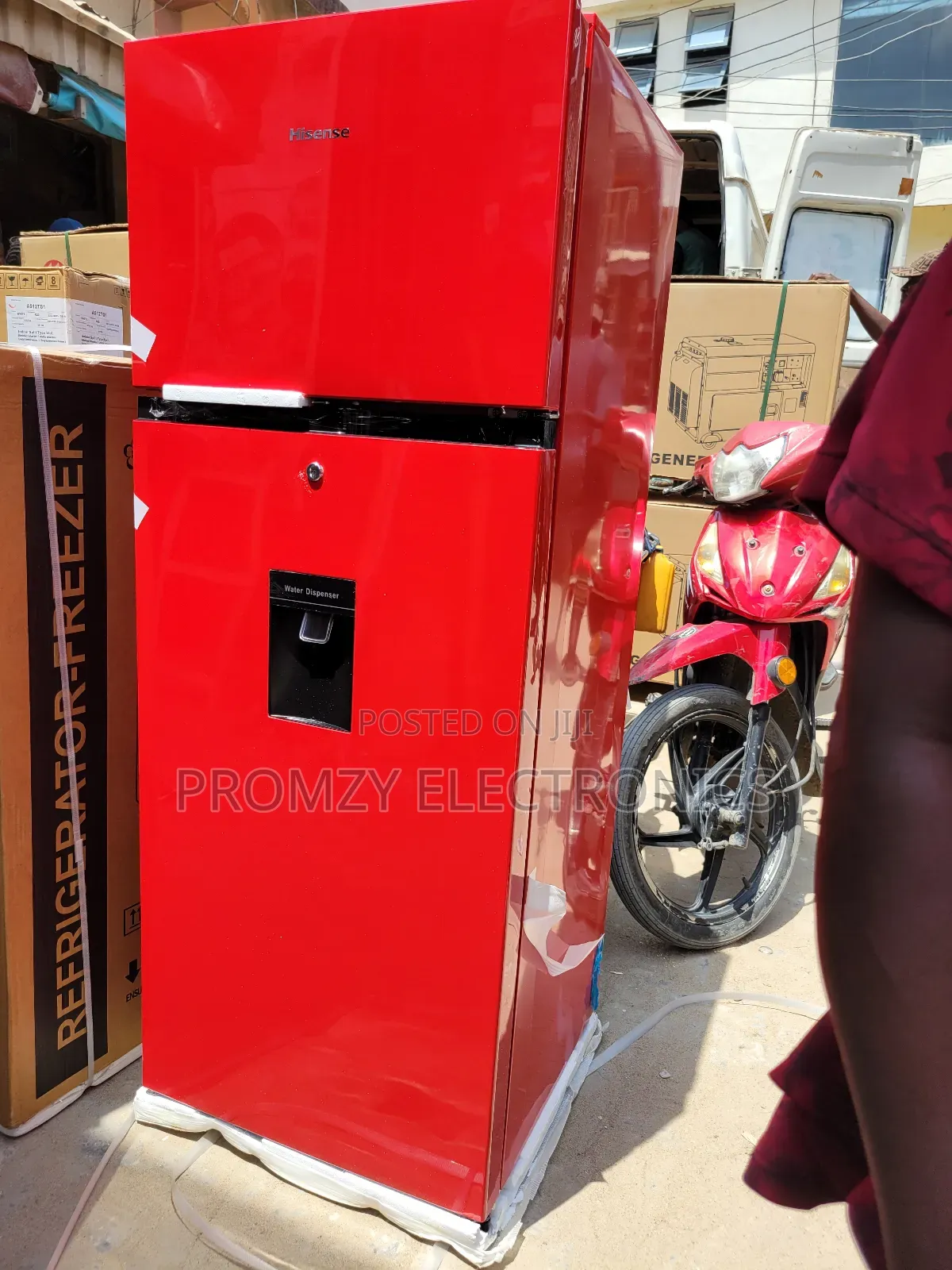 Hisense Ref 205 Drb 204i Double Door Refrigerator - Red With Water Dis ...
